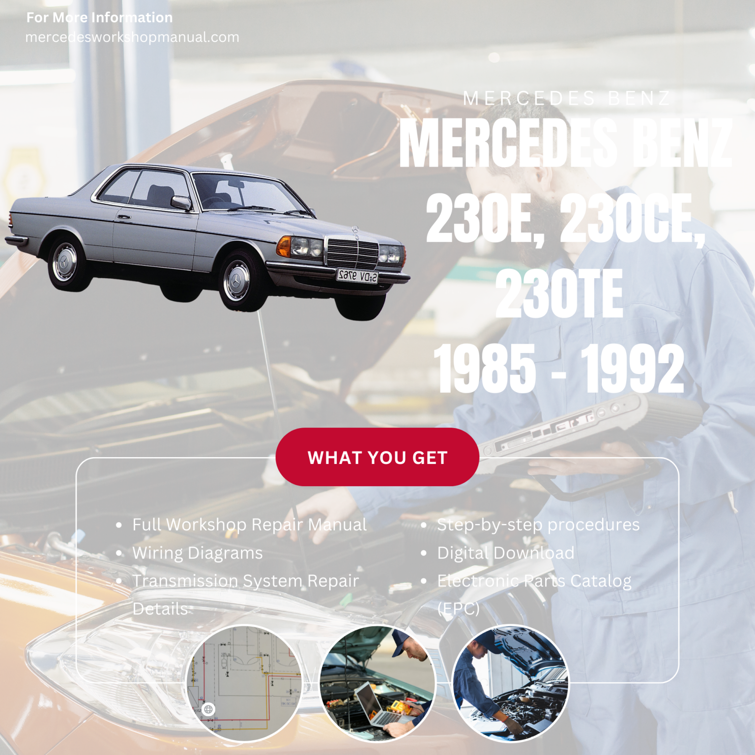 Mercedes Benz 230E, 230CE, 230TE Workshop, Service & Repair Manual 1985 ...