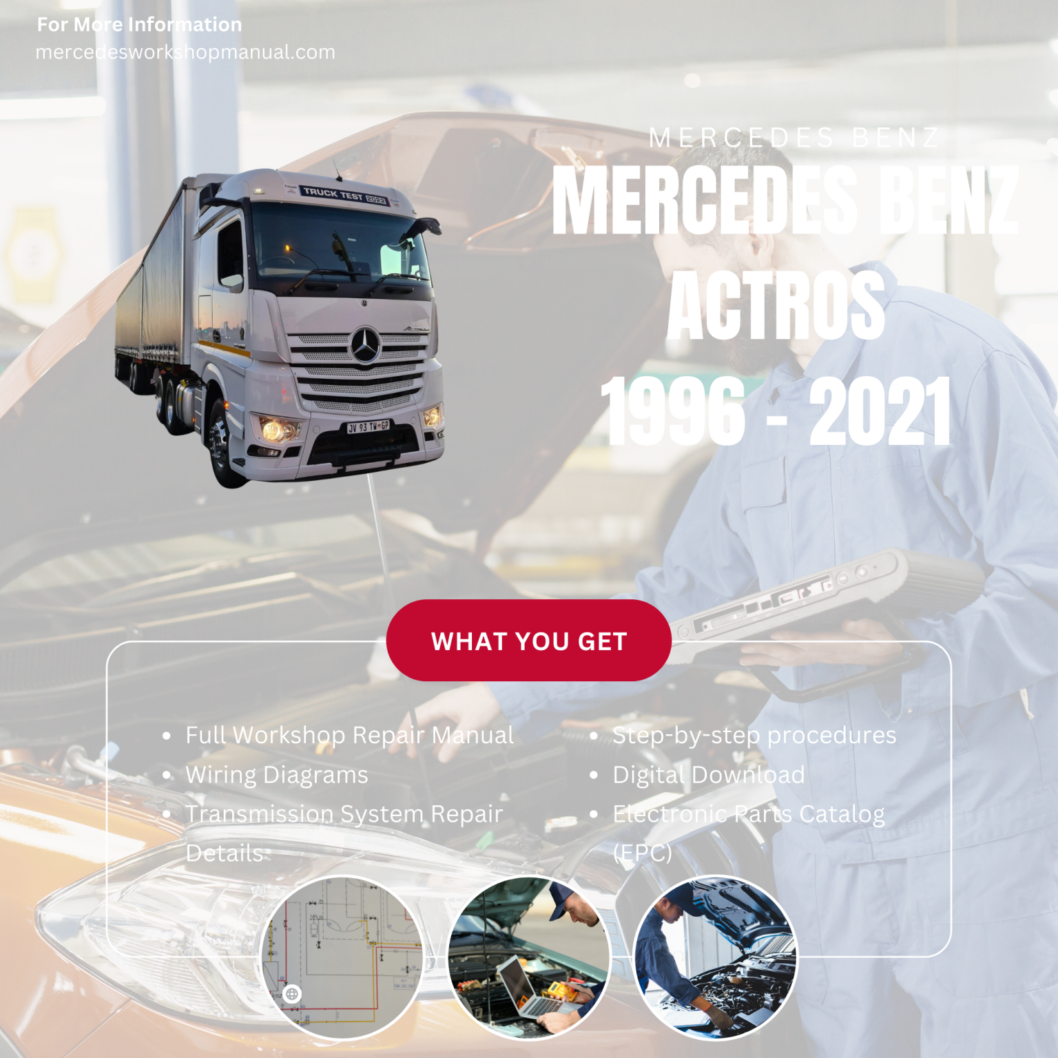 Mercedes Benz Actros Workshop, Service & Repair Manual 1996 - 2021 ...